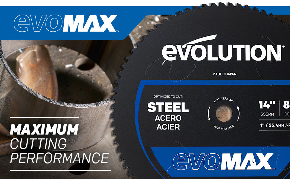 EVOMAX 355mm Cermet Carbide Mild Steel Cutting Blade | Evolution ...