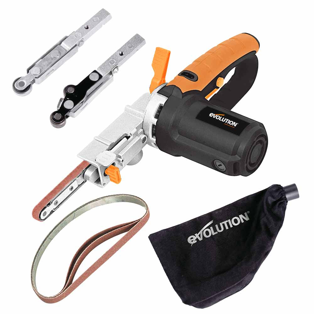 Evolution 400w Electric Thin Belt Sander Power File 230v With 3 Sandin ...