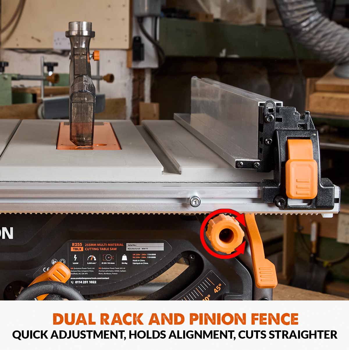 Evolution R255TBL+ Next Generation Jobsite Table Saw | Evolution Power ...