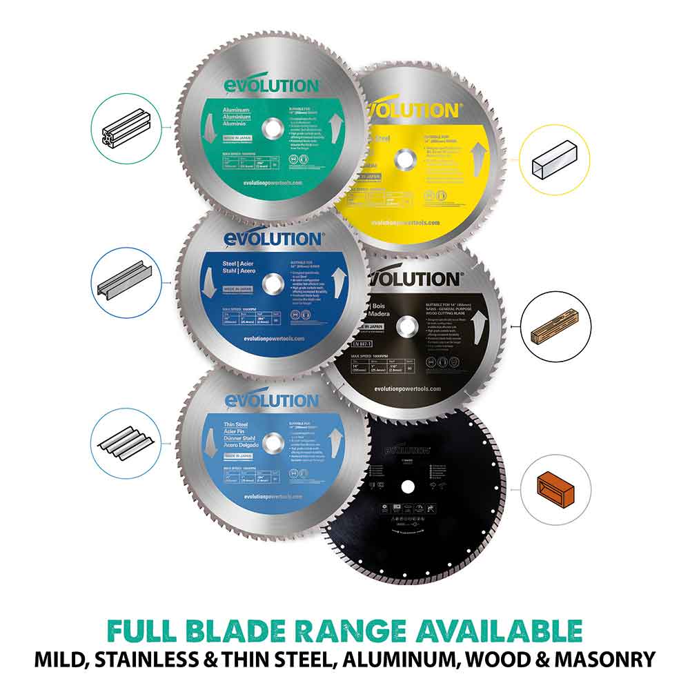 Evolution 355mm Aluminium Cutting 80T TCT Chop Saw Blade | Evolution ...