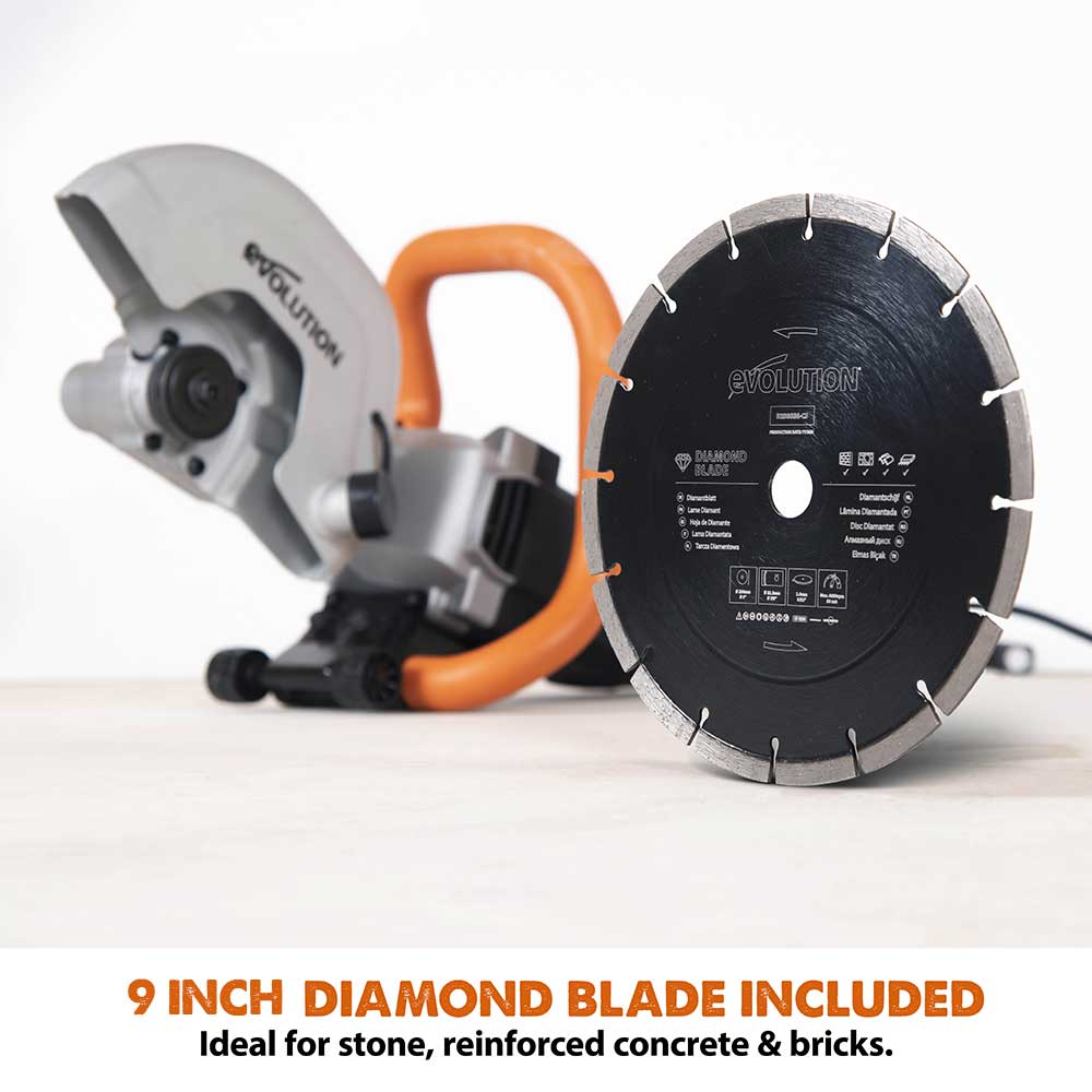 Evolution R230DCT 230mm 9" Electric Disc Cutter Concrete Saw with ...