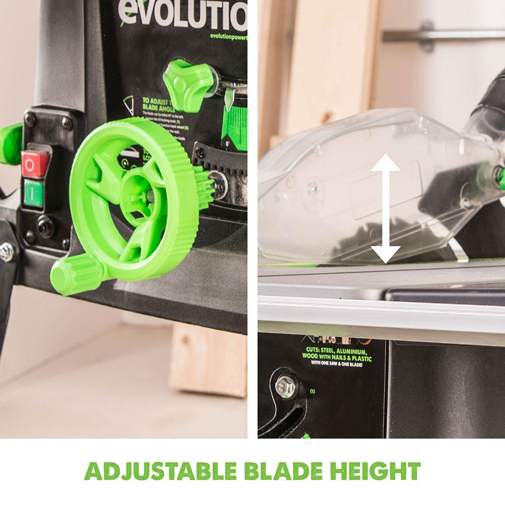 Evolution FURY5-S 255mm Table Saw With TCT Multi-Material Cutting Blade ...
