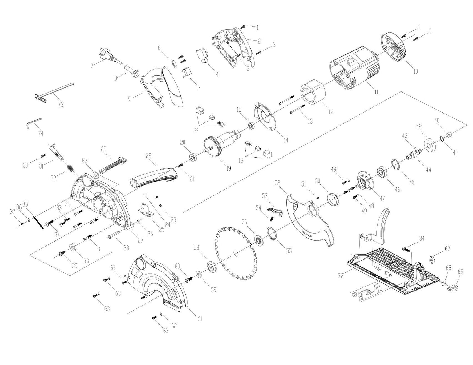 Spare Part Breakdown Diagrams — Evolution Power Tools UK